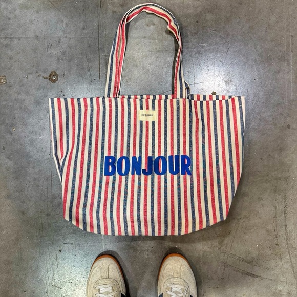 Sezane | Bags | Striped Bonjour Tote Bag | Poshmark